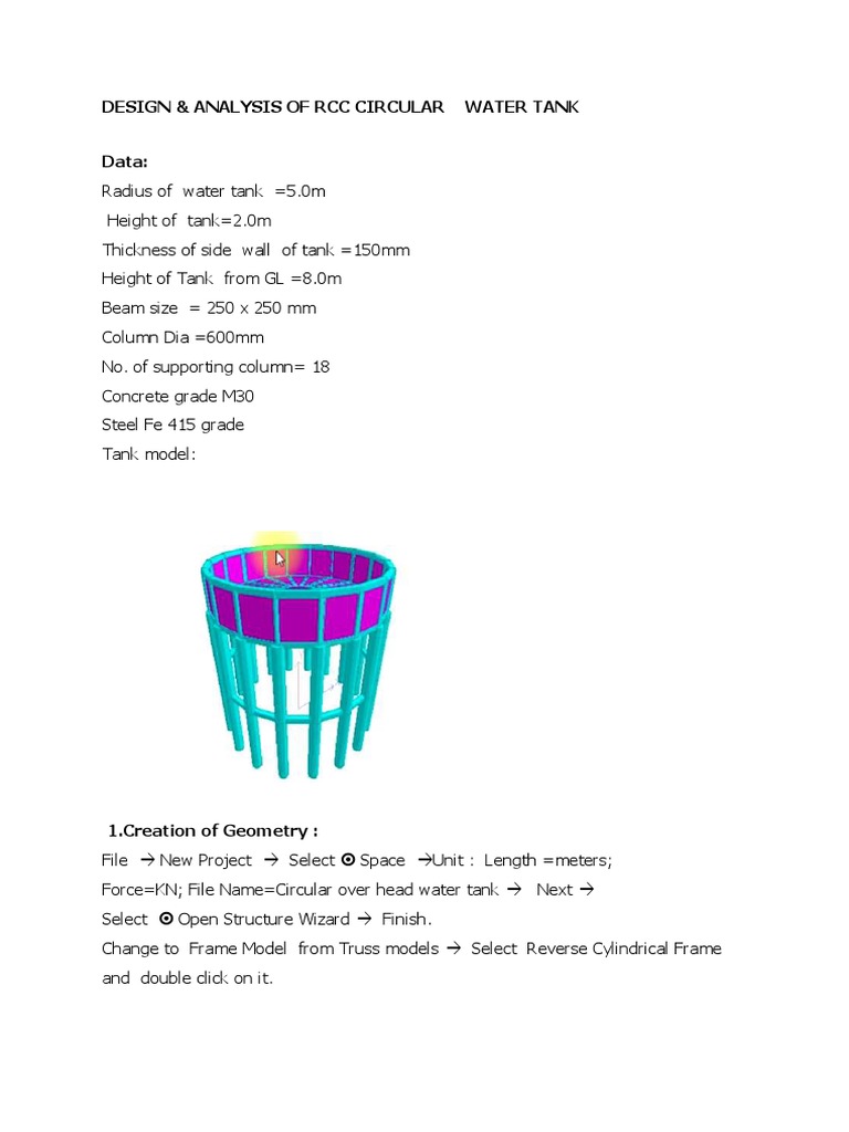 Circular Water Tank-1 | PDF | Beam (Structure) | Bending