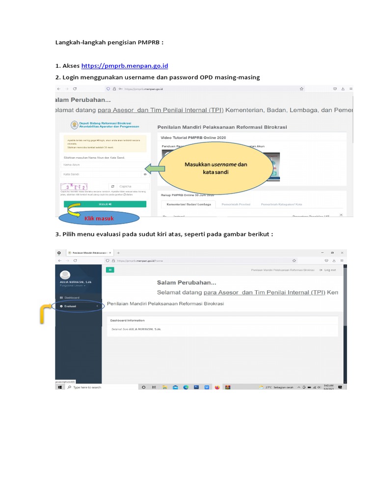 Langkah-Langkah Pengisian PMPRB OPD | PDF