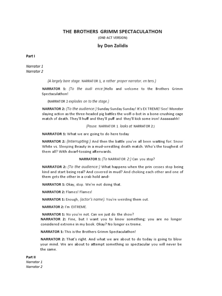 The Brothers Grimm Spectaculathon: by Don Zolidis | Download Free PDF ...