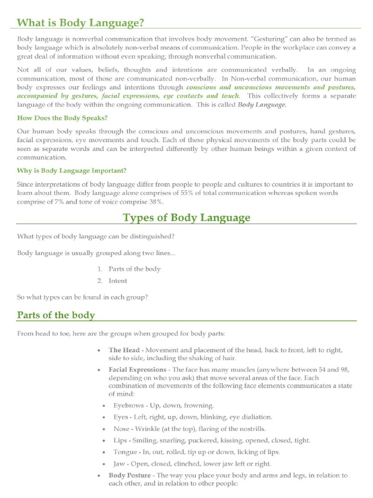 Body Language | PDF