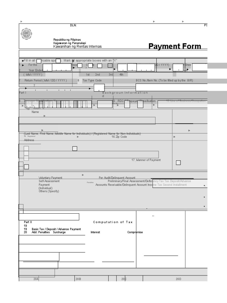 Payment Form: Kawanihan NG Rentas Internas | PDF | Taxpayer | Payments