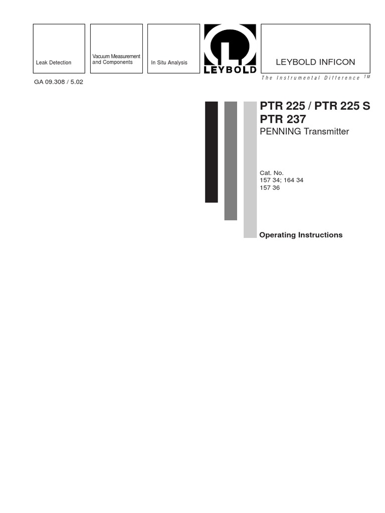 OLV Penning Transmitter PTR225 - PTR237 en | PDF | High Voltage | Power ...