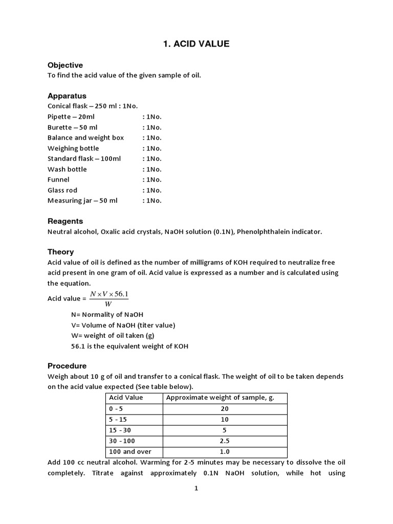 Determination of Acid Value, Iodine Value, and Saponification Value of ...