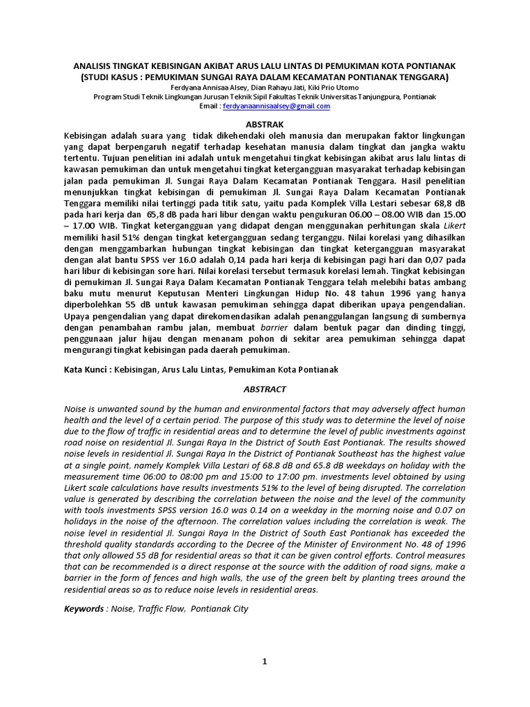 ID Analisis Tingkat Kebisingan Akibat Arus | PDF