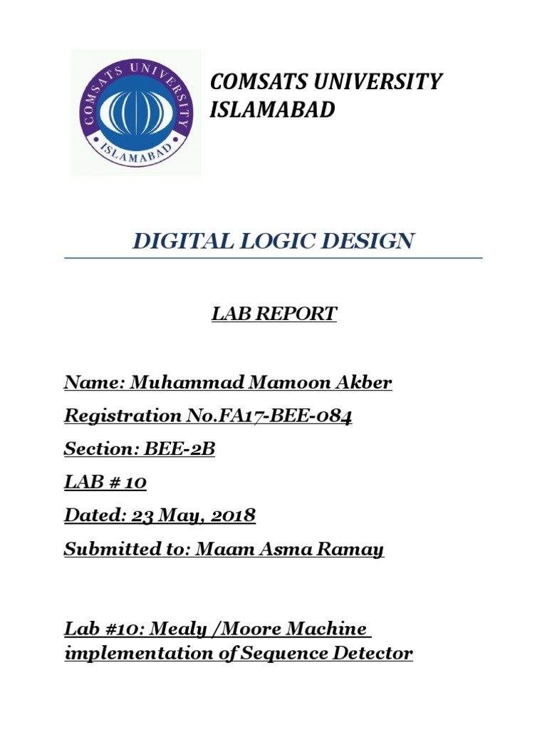 DLD Lab Report #10 | PDF | Hardware Description Language | Formal Methods