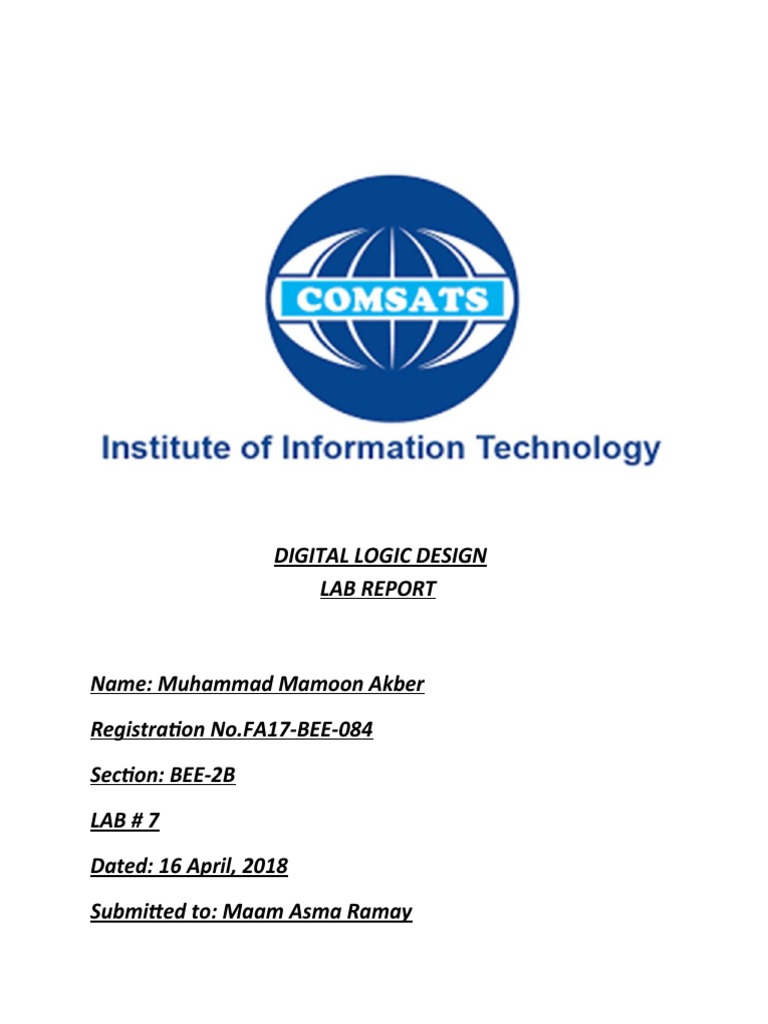 DLD Lab Report #9 | PDF | Electronics | Computer Engineering
