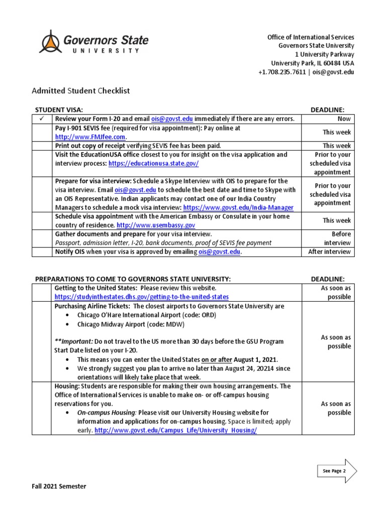 Fall 2021 Admission Packet | PDF | Travel Visa | Roommate