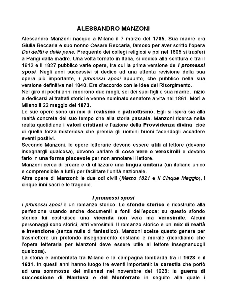 Alessandro Manzoni | PDF
