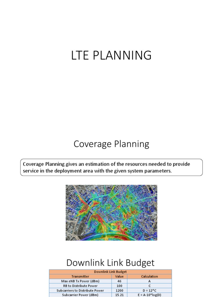 LTE Coverage Planning & ATOLL | PDF | Decibel | Cellular Network