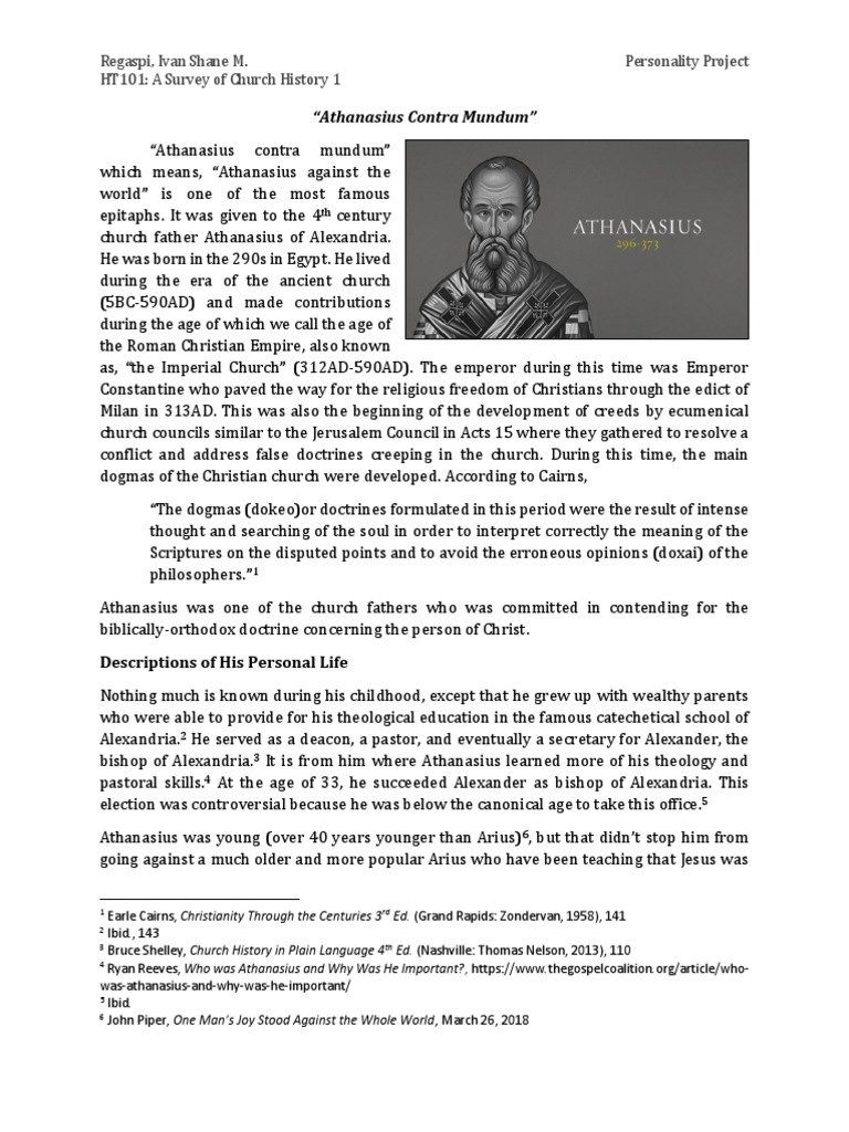 Athanasius Contra Mundum | PDF | Arianism | Athanasius Of Alexandria