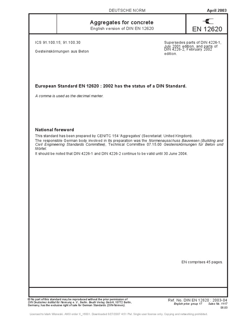 Aggregates For Concrete: European Standard EN 12620: 2002 Has The ...