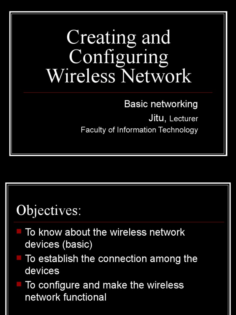 Creating and Configuring Wireless Network | PDF