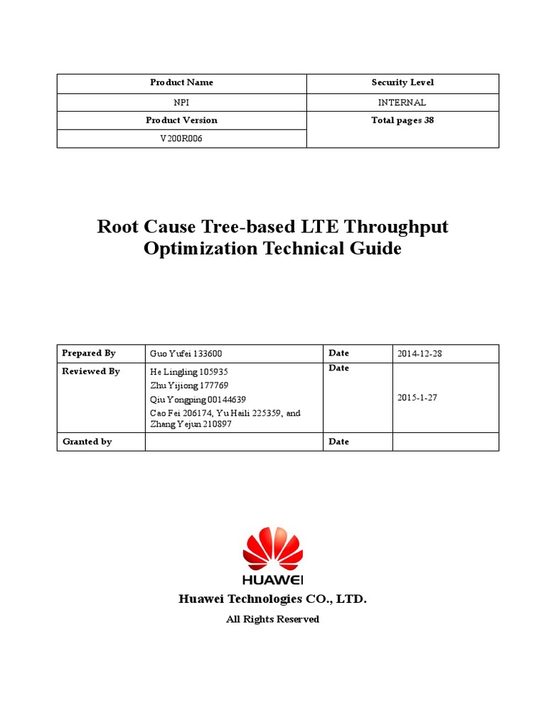Root Cause Tree-Based LTE Throughput Optimization Technical Guide | PDF | Network Congestion ...