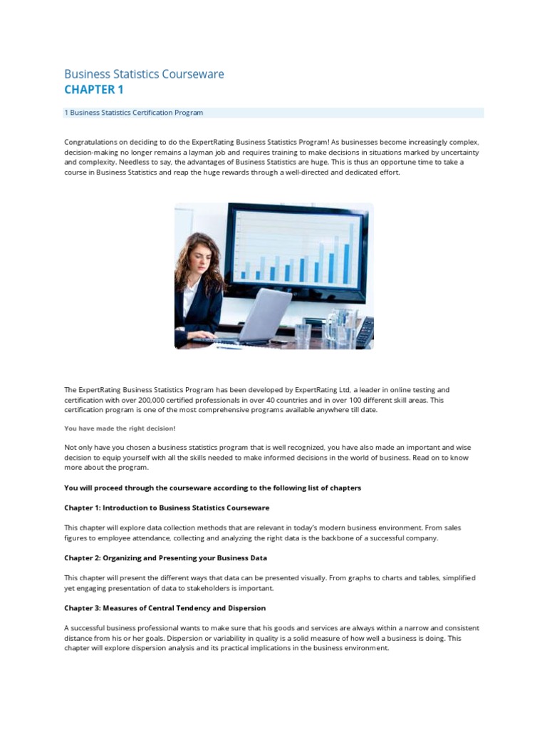 Business Statistics Courseware | PDF | Level Of Measurement | Chart