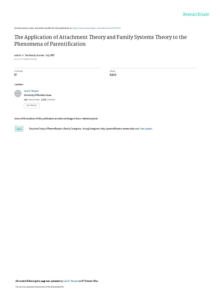 The Application of Attachment Theory and Family Sy | PDF | Attachment ...