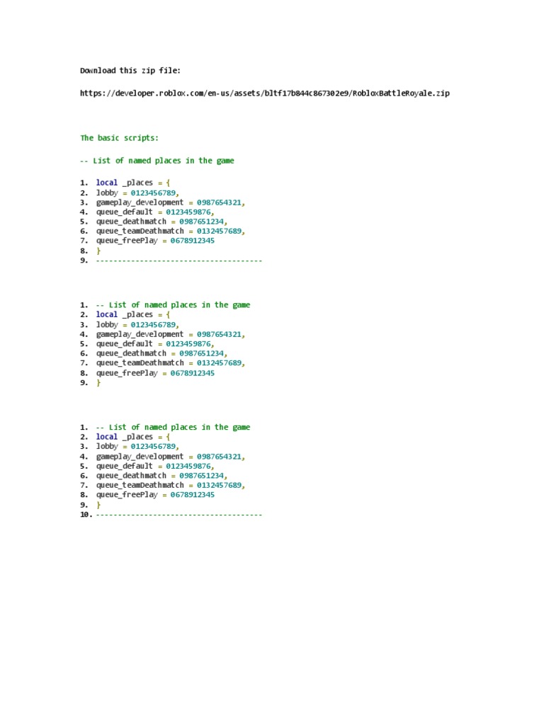 SCRIPTS For A Battle Royale in Roblox Studio pt.1 | PDF