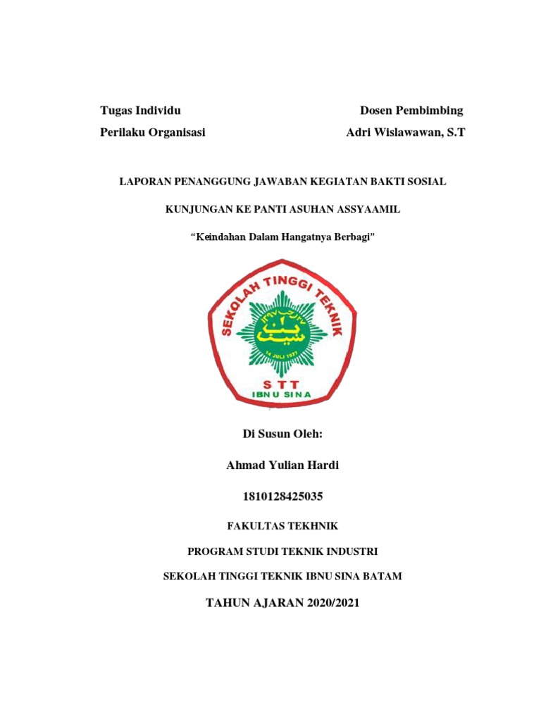 LPJ Baksos Kunjungan Panti Asuhan | PDF