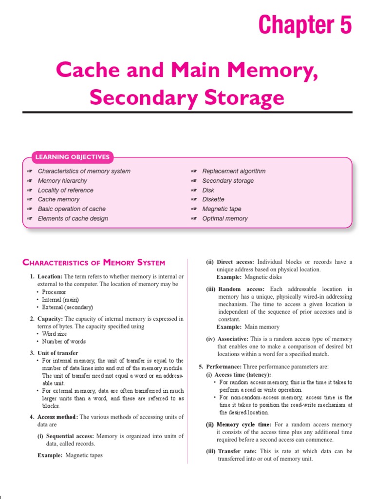 5 Cache and Main Memory | PDF | Cpu Cache | Computer Data Storage