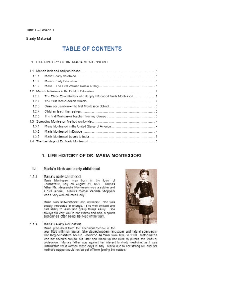Maria Montessori: Life and Principles | PDF | Self-Improvement | Wellness