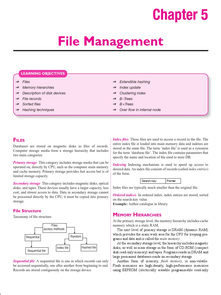 5 File Management | PDF | Computer Data Storage | Database Index 5 File Management | PDF | Computer Data Storage | Database Index