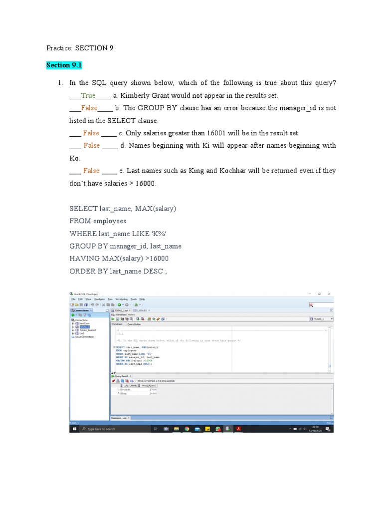 Section9 Practice | PDF | Data Management | Salary