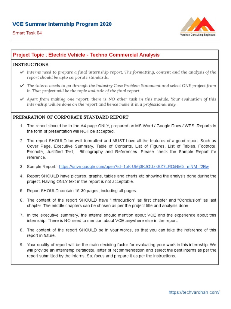 Project Topic: Electric Vehicle - Techno Commercial Analysis | PDF ...