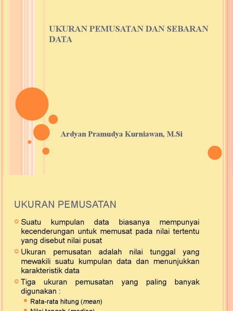 Ukuran Pemusatan Dan Sebaran Data | PDF