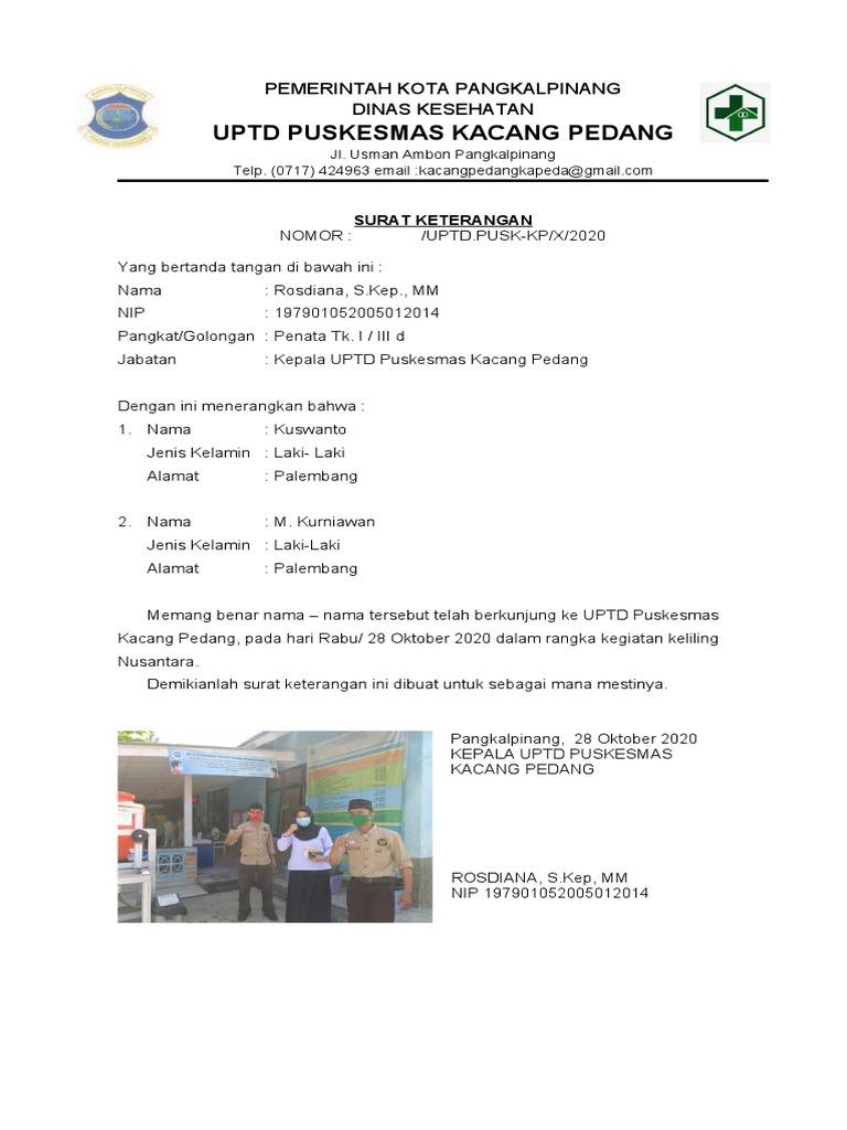 Surat Keterangan Kunjungan | PDF