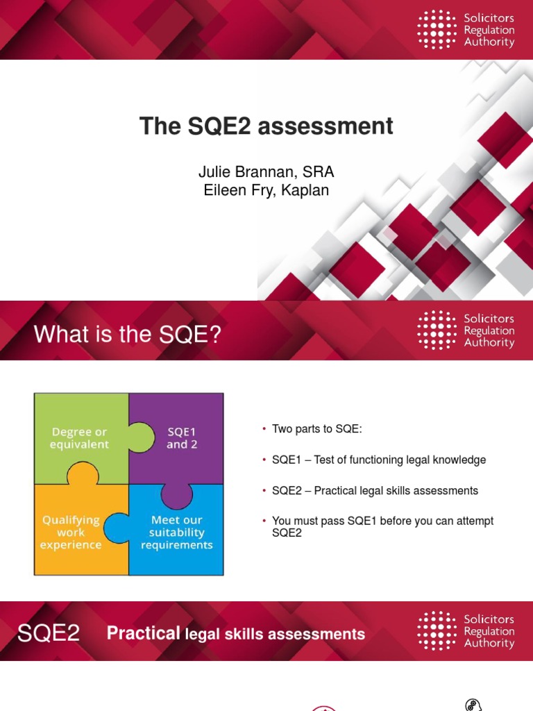 The SQE2 Assessment: Julie Brannan, SRA Eileen Fry, Kaplan | PDF | Will ...