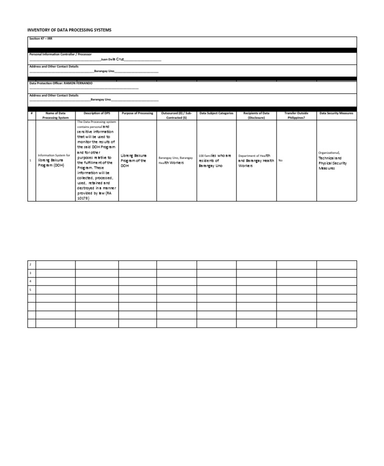 Blank Inventory of DPS - CORONA | PDF | Privacy | Computing