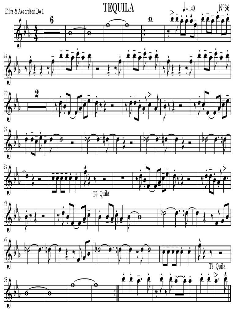 36 - Tequila - Flute - & - Accordeon - Do - 1 | PDF