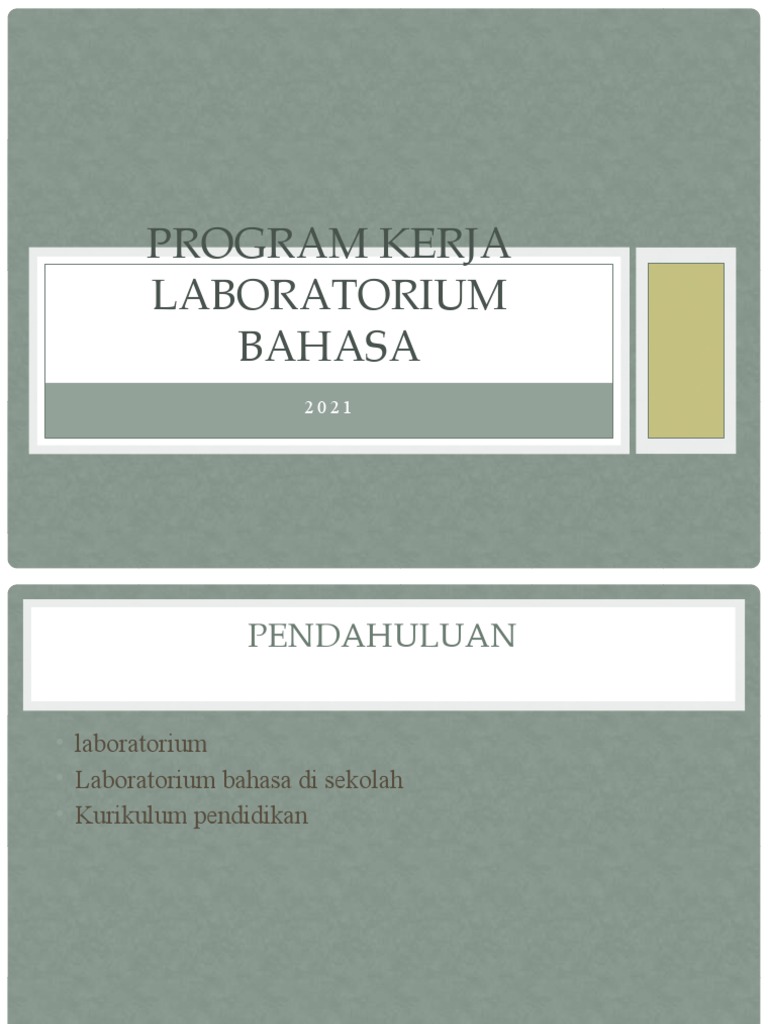 Program Kerja Laboratorium Bahasa 2021 | PDF | Seni & Disiplin Bahasa ...