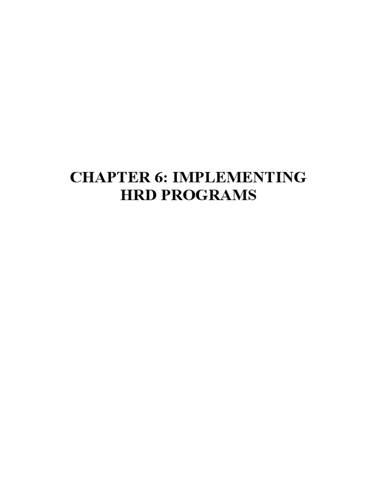 Chapter 6 Implementing HRD Programs | PDF | Lecture | Educational ...