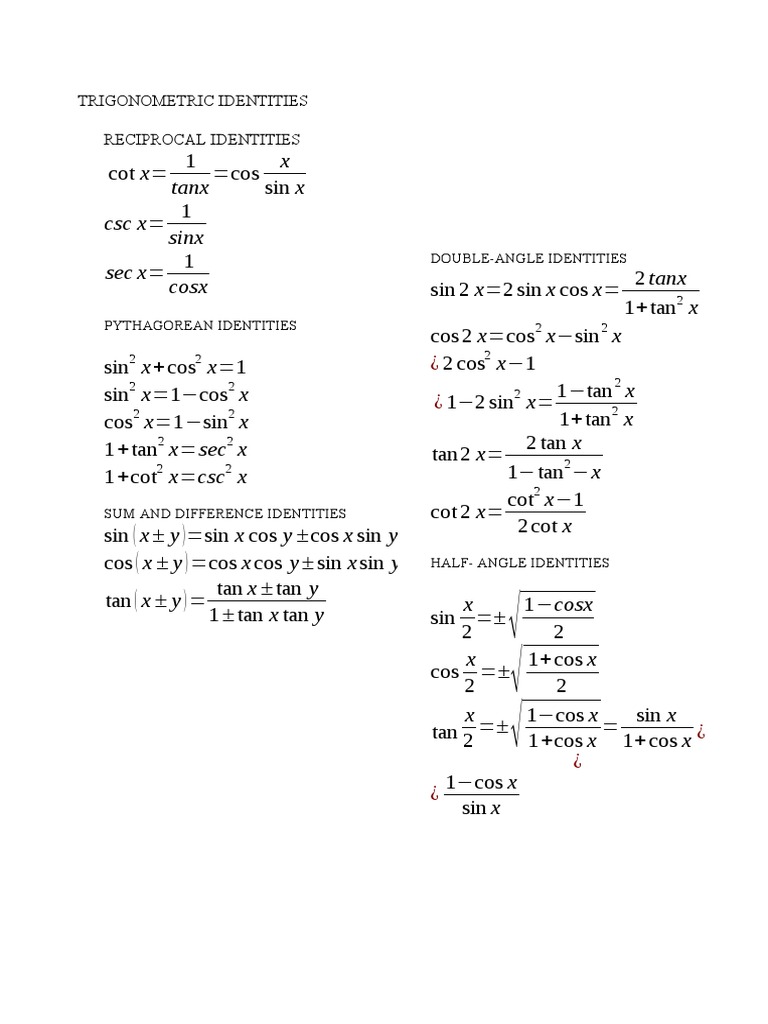 Derivative of Trigonometric Function | PDF