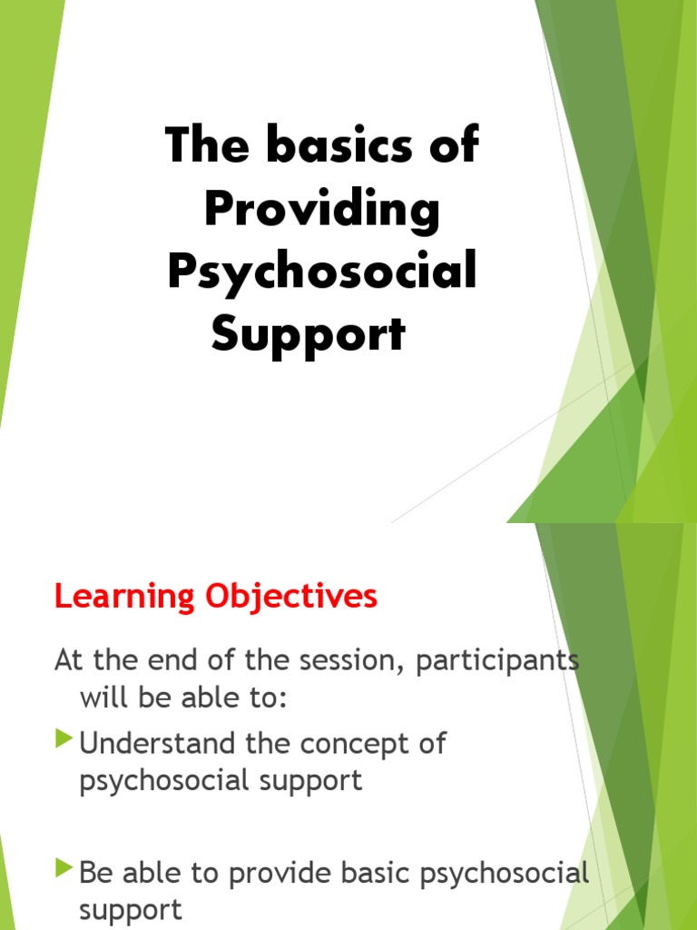 Basics of Psychosocial Support Training | PDF | Psychosocial ...