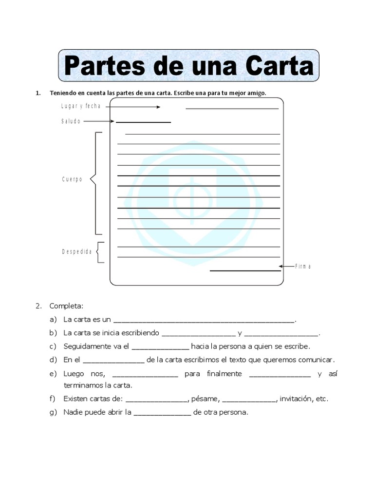 Actividad - Partes de Una Carta | PDF