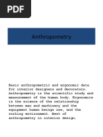 Anthropometry For Interior Design | PDF | Anthropometry | Human Factors And Ergonomics