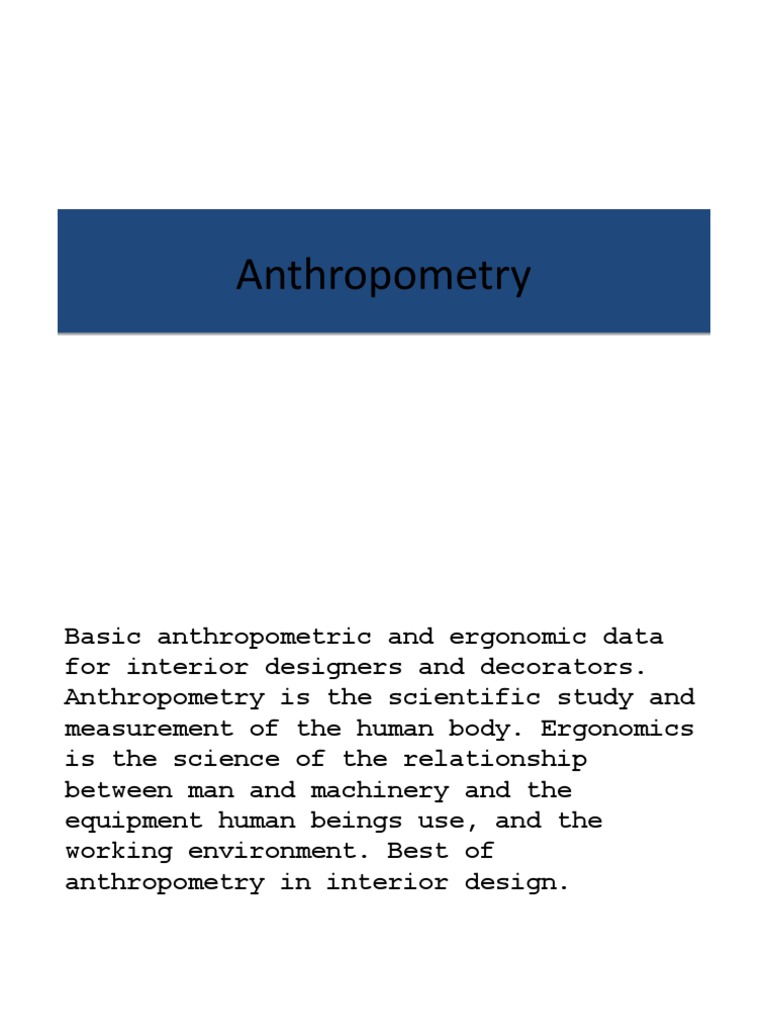 Anthropometry | PDF