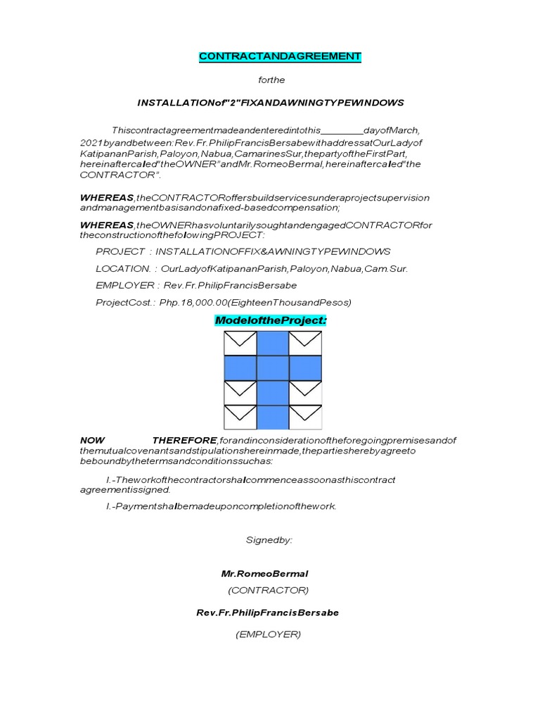 Window Installation Contract Agreement | PDF | Business | Law
