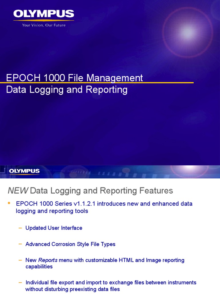 EPOCH 1000 Data Management Features | PDF | Menu (Computing) | Computer ...