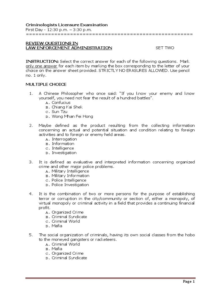Criminologists Exam Review: Law Enforcement | PDF | Cryptography ...