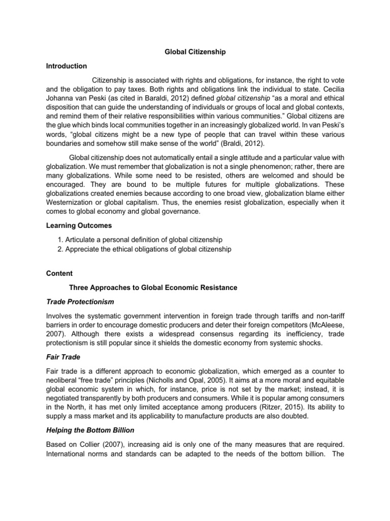 Global Citizenship | PDF | Globalization | Citizenship