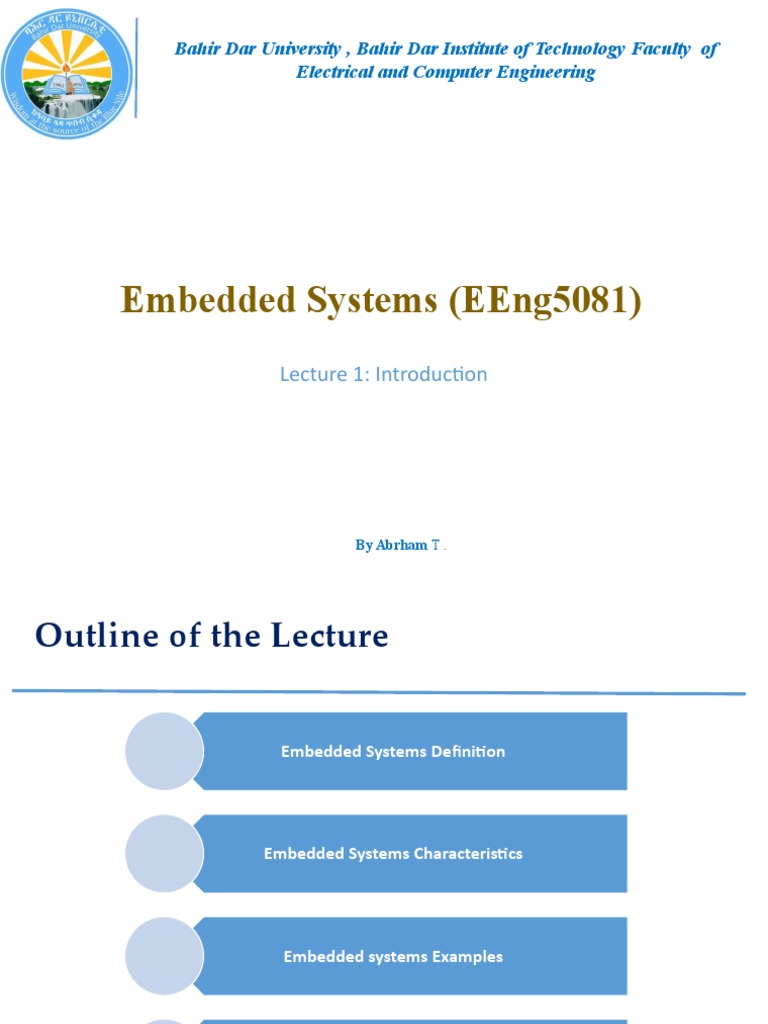 Embedded Systems Lecture 1 - Temp | PDF | Embedded System | Engineering