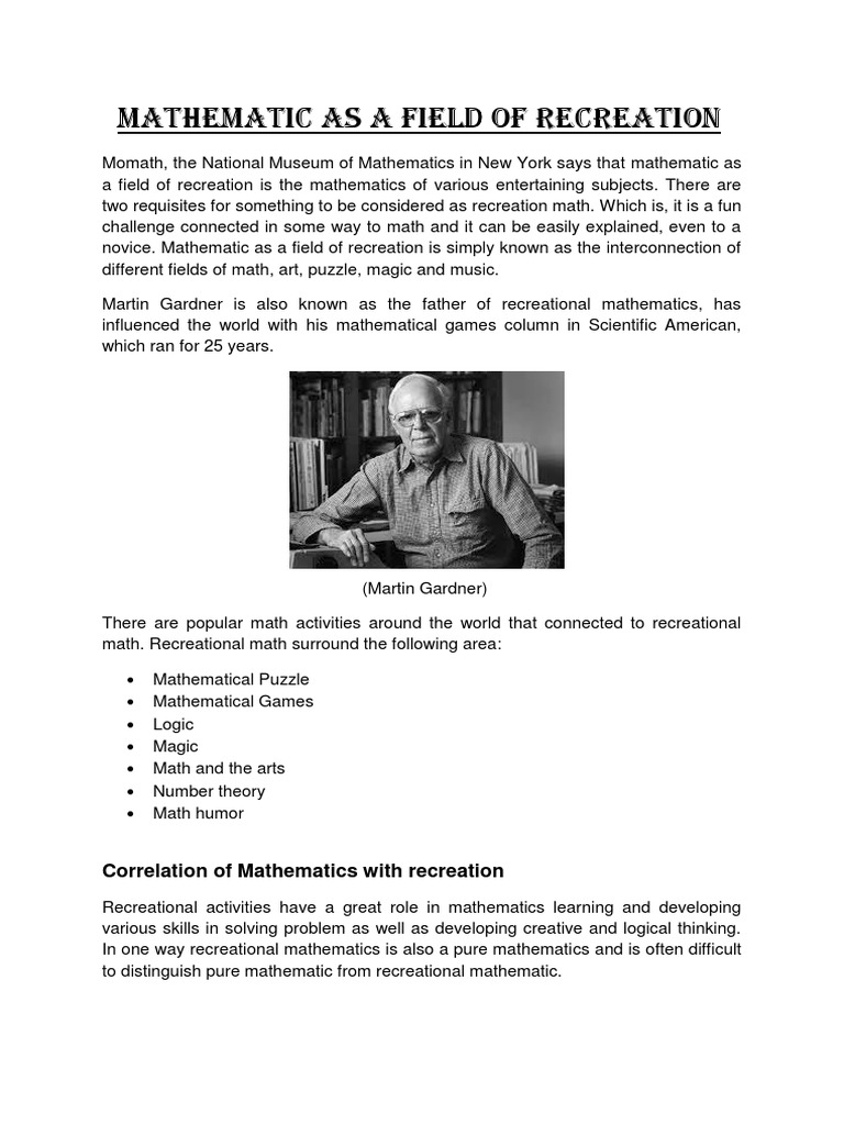 Recreational Mathematics in Education | PDF | Recreational Mathematics ...