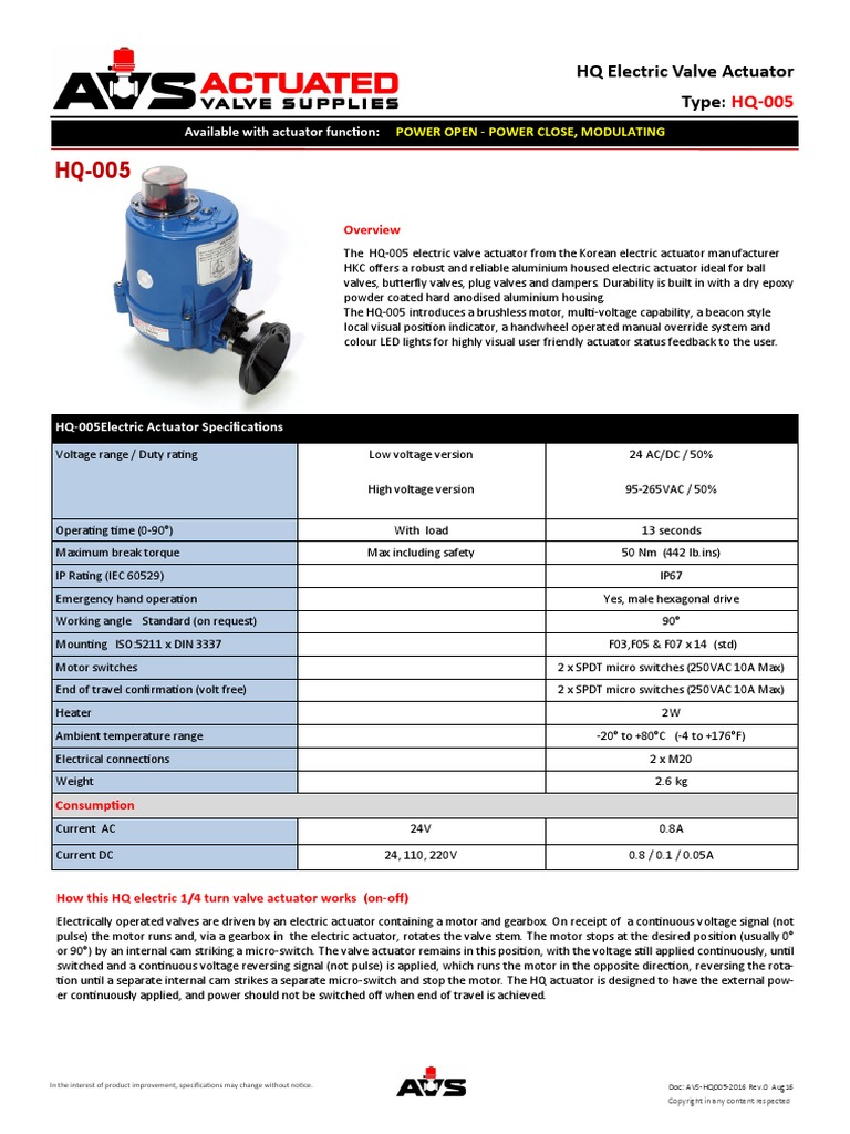 HQ005 Data Sheet | PDF | Switch | Electric Motor