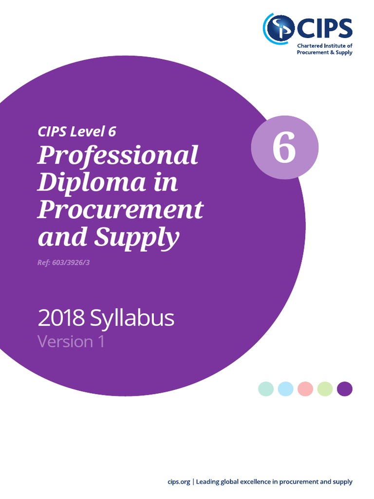 CIPS PD New Syllabus | PDF | Strategic Management | Supply Chain