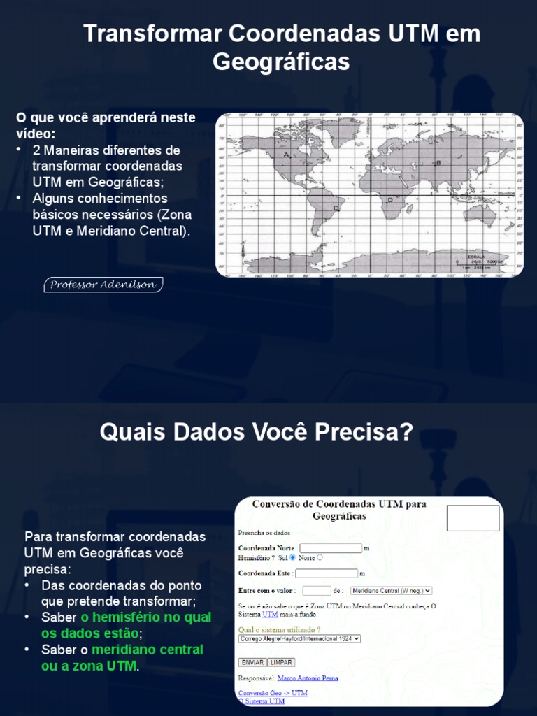 Transformar Coordenadas Utm em Geográficas? | PDF