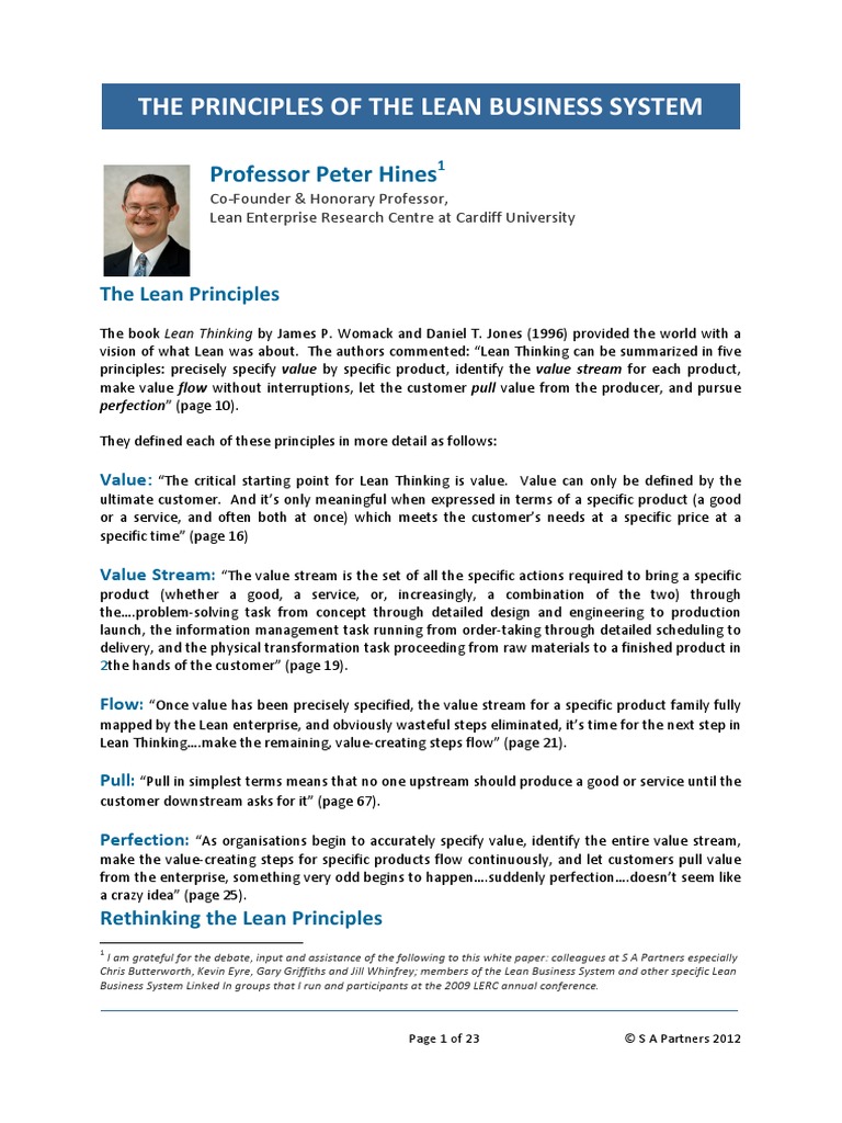The Principles of The Lean Business System | PDF | Innovation | Sustainability