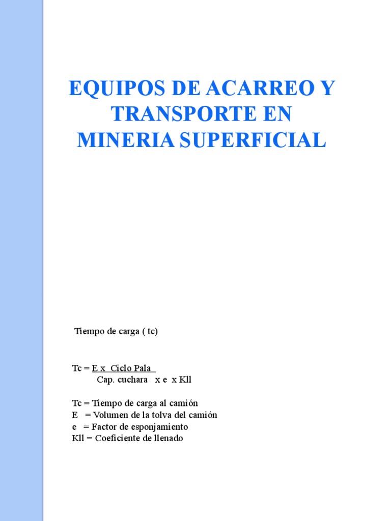 Acarreo y Transporte Superficial | PDF | Negocios | Métodos y ...