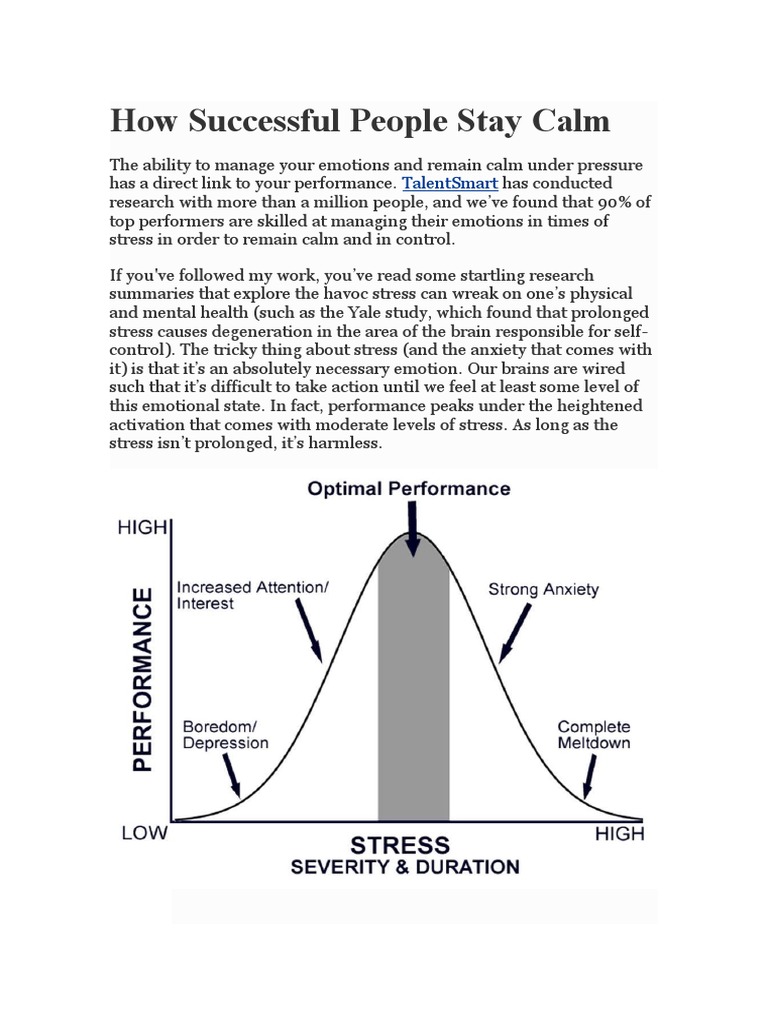 Strategies for Staying Calm Under Stress | PDF | Career & Growth | Self ...